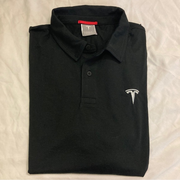 Tesla | Shirts | Tesla Official Polo Shirt Black Embroidered Electric ...